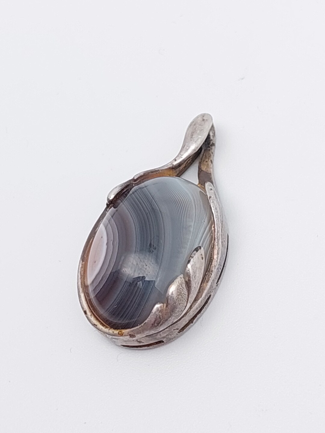 Nostalgic 835 Silver Pendant With Agate Striped Agate - Etsy