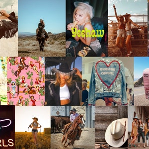 COWGIRL / WESTERN Aesthetic, Collage Kit, Cute Aesthetic Collage, Room ...