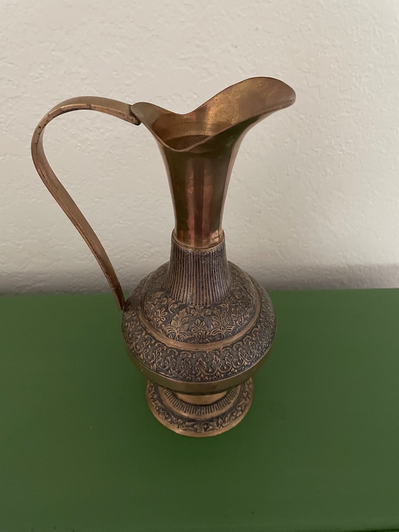 Vintage Brass Pitcher Made in India - Etsy