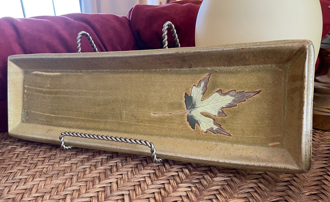 Travis Berning Art Pottery Dish With Maple Leaf | From NC - Etsy