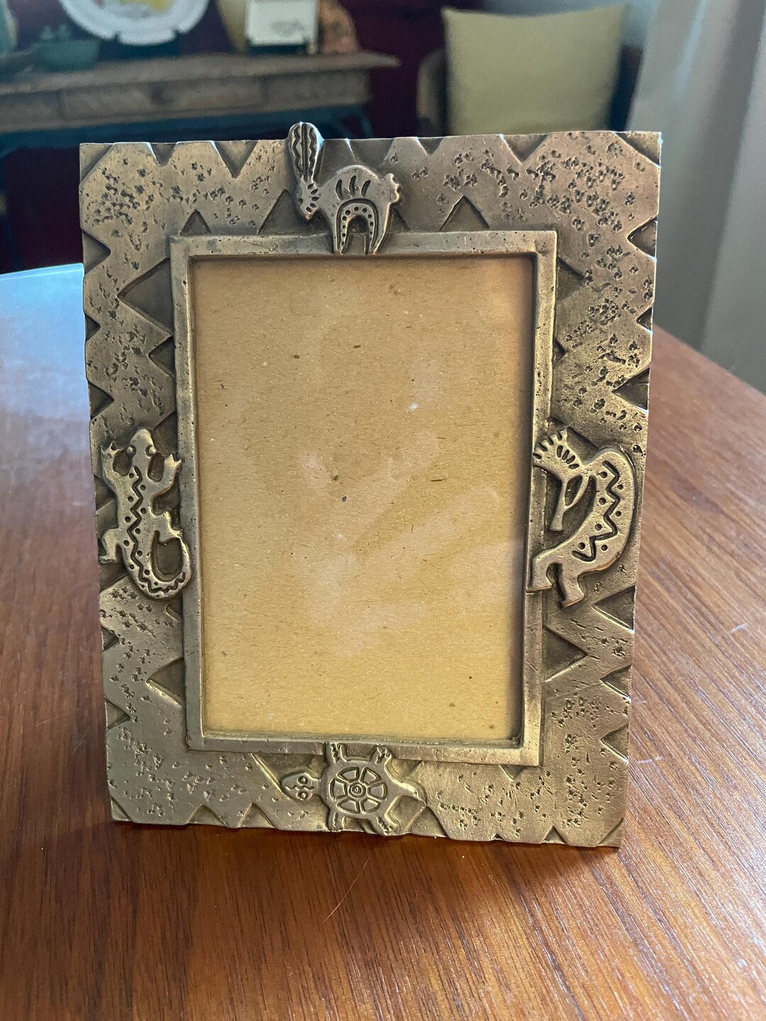 Vintage Pewter SUN Southwest Tabletop Picture Frame Standing Photo ...