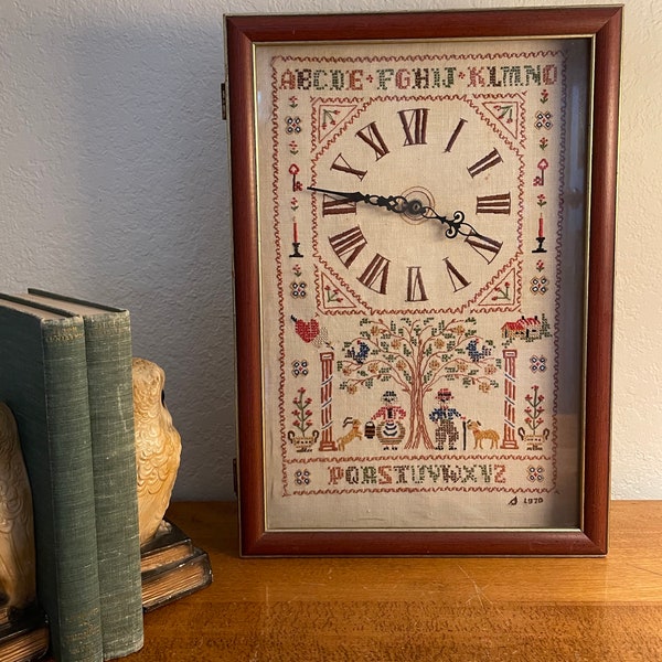 Cross Stitch Clock - Etsy