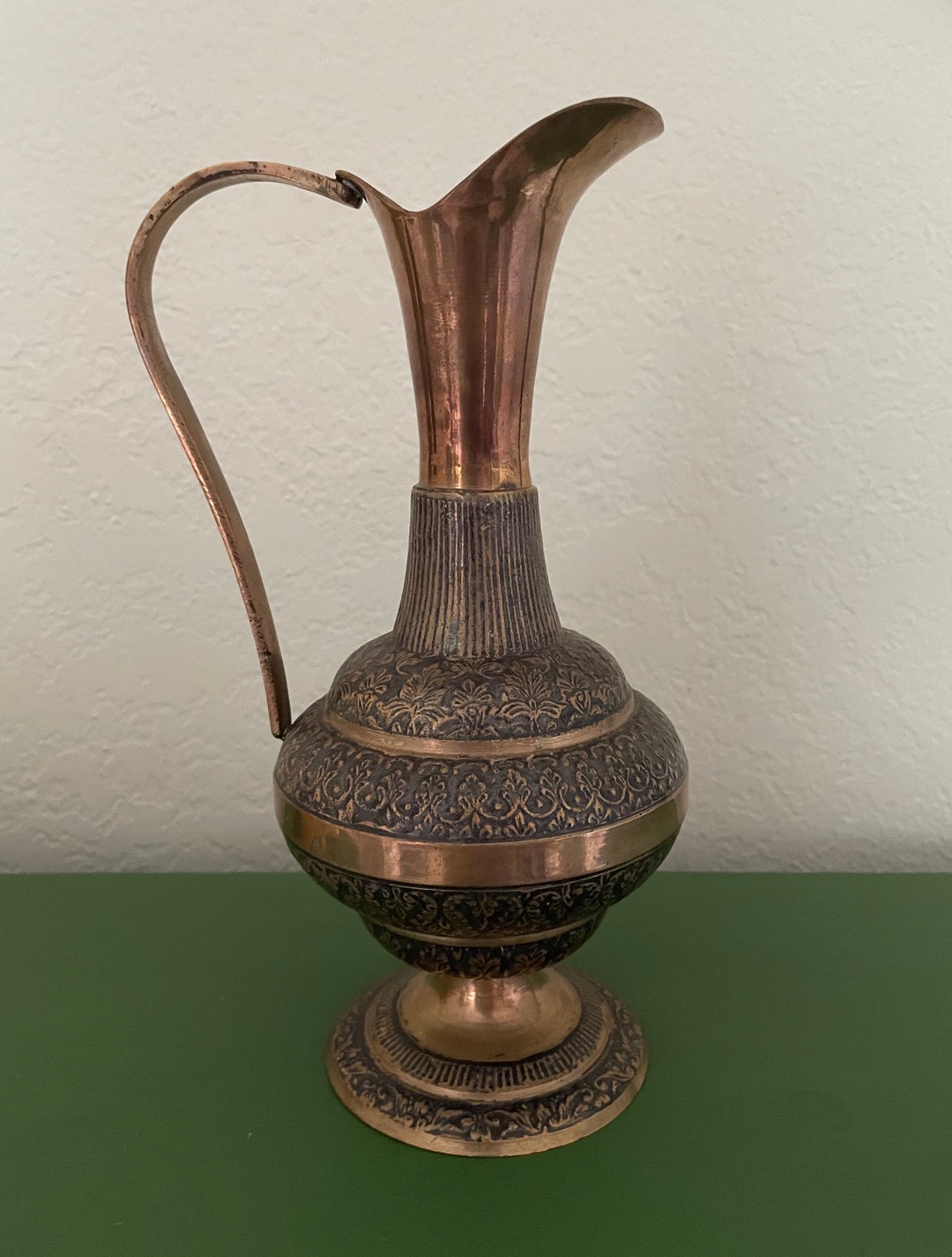 Vintage Brass Pitcher Made in India - Etsy