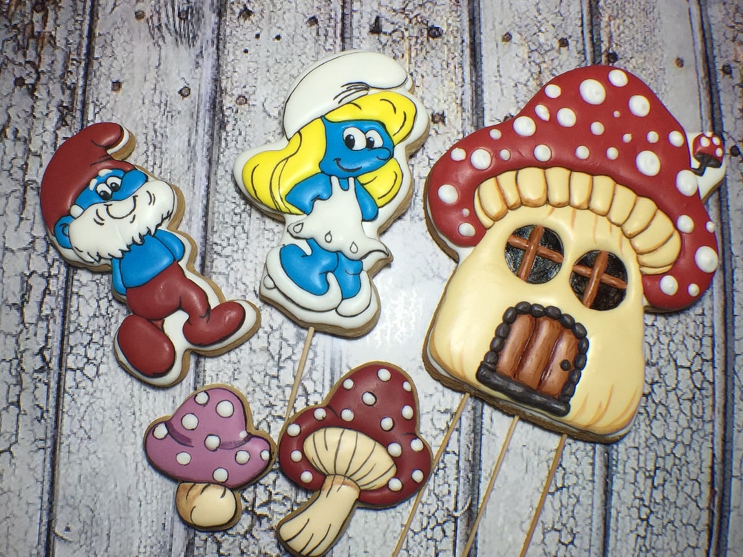 Smurfs Cookies MİX Set / Cookies/royal Icing/priyanik/ Topper ...