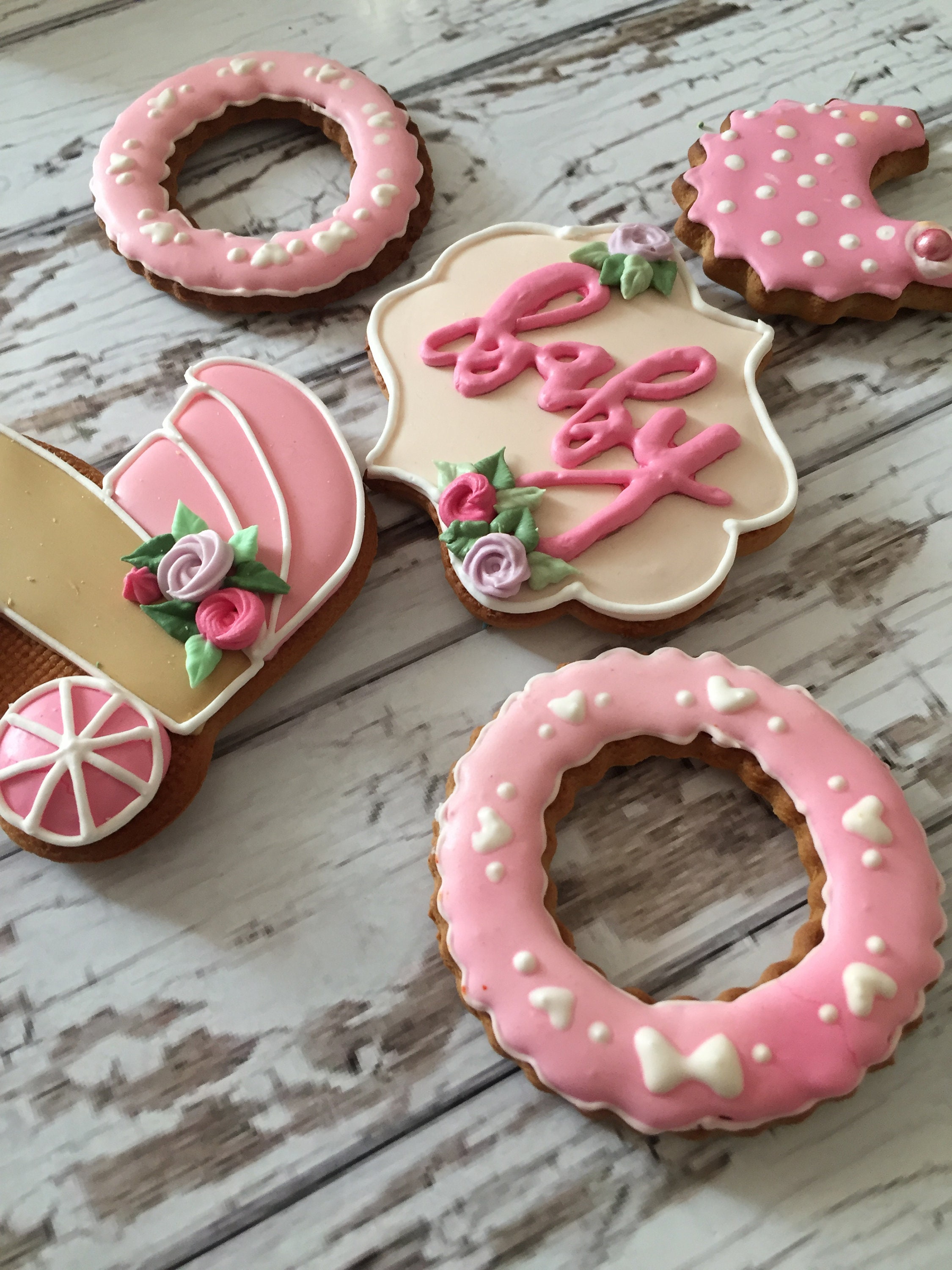 Baby Shower Pink Color / Cookies/royal Icing/priyanik/ Topper - Etsy