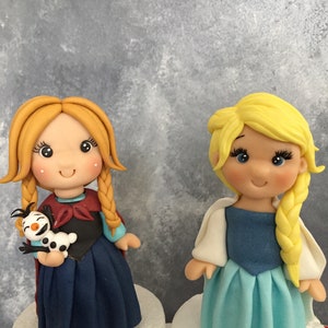 Anna & Elsa Frozen Fondant Cake Topper /gifthappy - Etsy