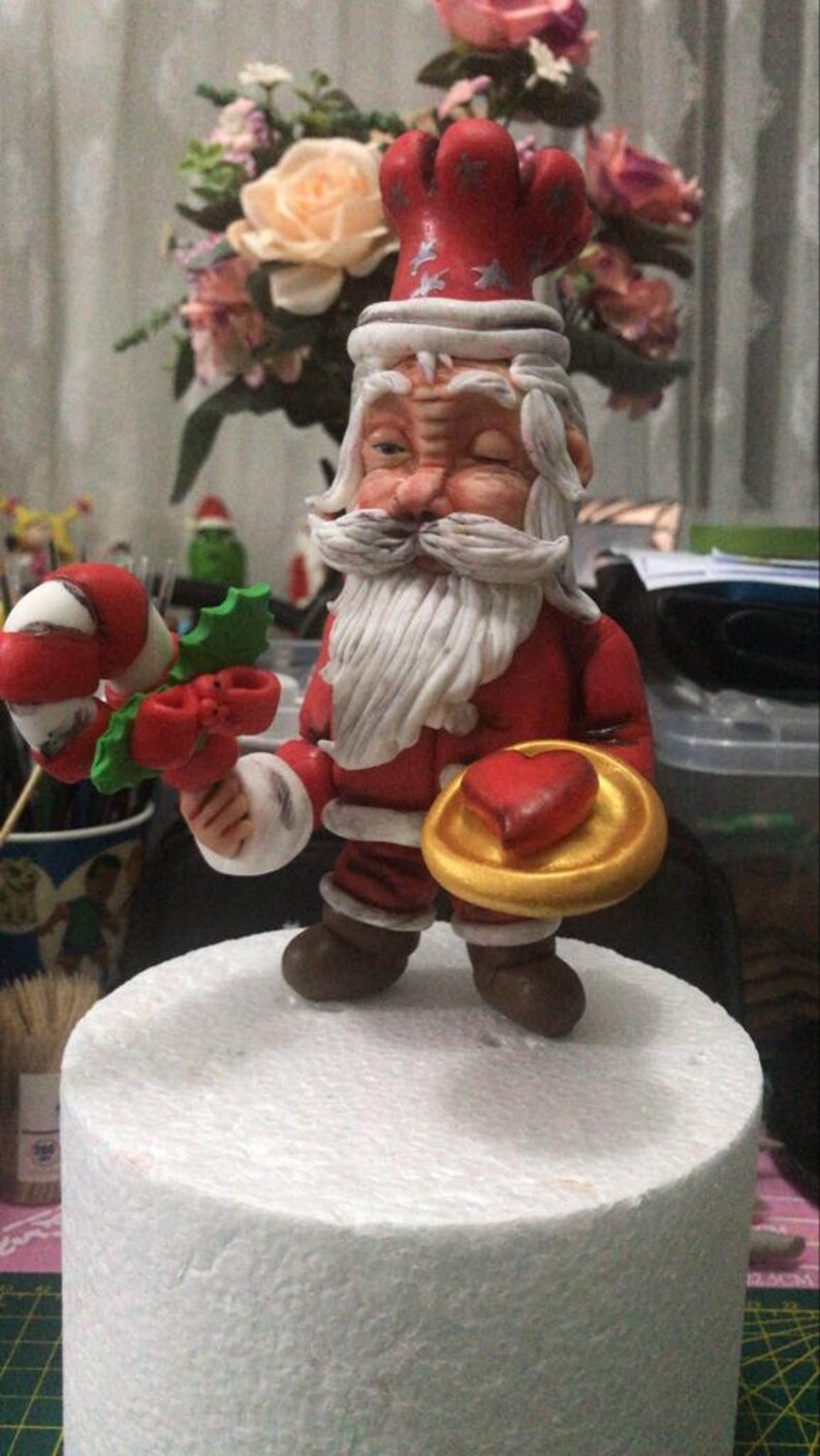 Santa Claus Topper/fondant Cake/gifthappy Birthday/baby | Etsy