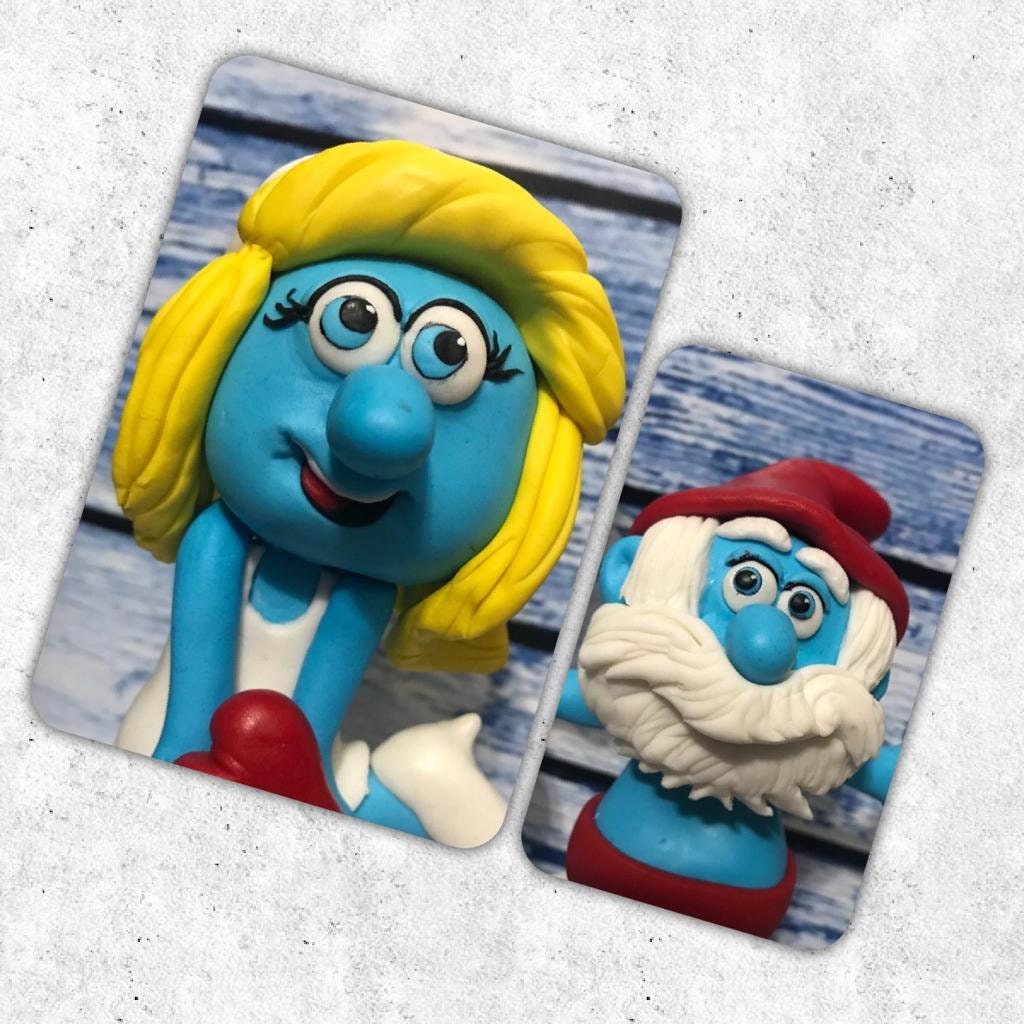 Smurfs Topper/fondant Cake/gift,happy Birthday,/baby Shower /cartoons ...
