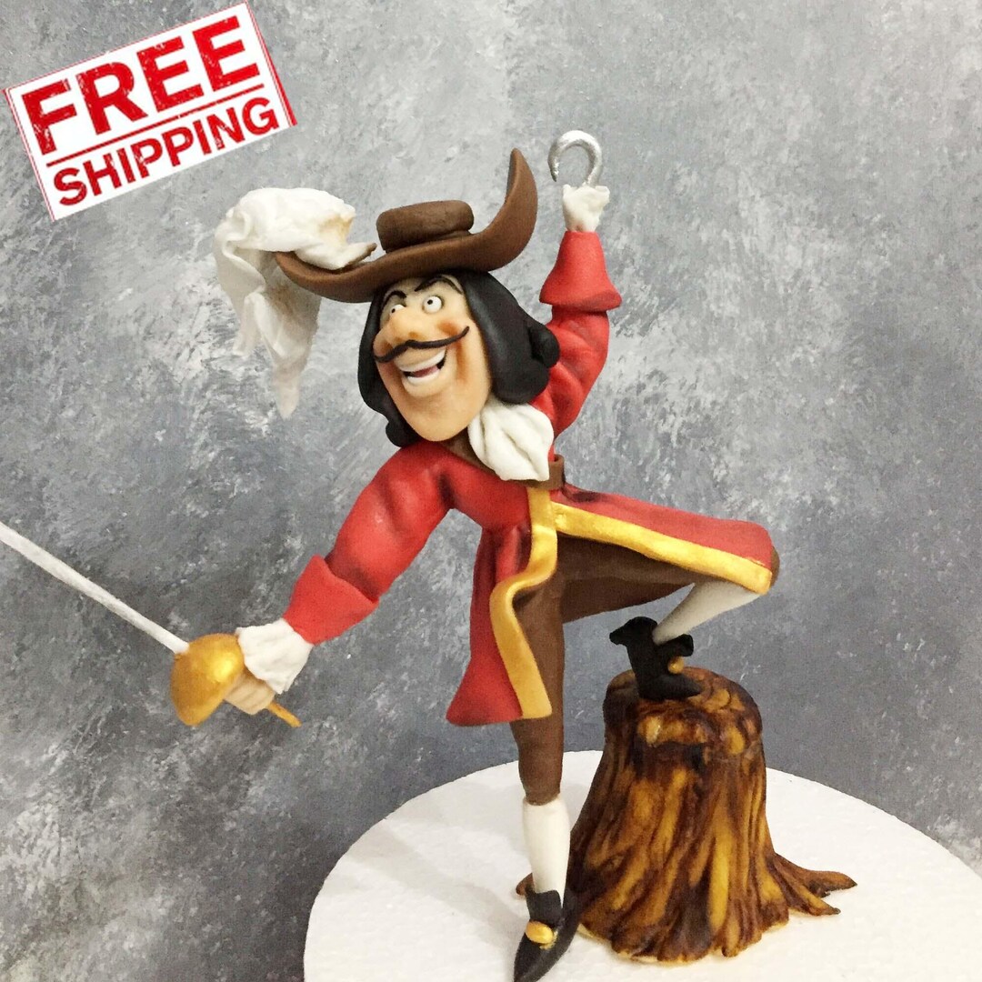 Captain Hook Peter Pan / Cake Topper, Birthday Party / Cake Decoration ...