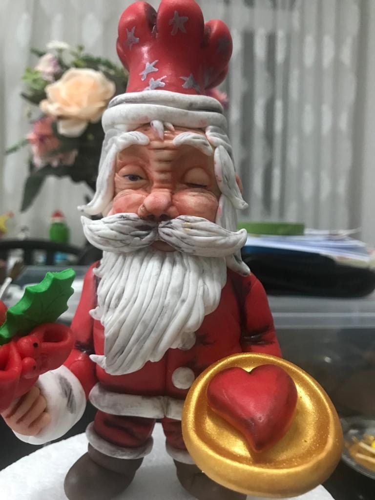 Santa Claus Topper/fondant Cake/gifthappy Birthday/baby - Etsy