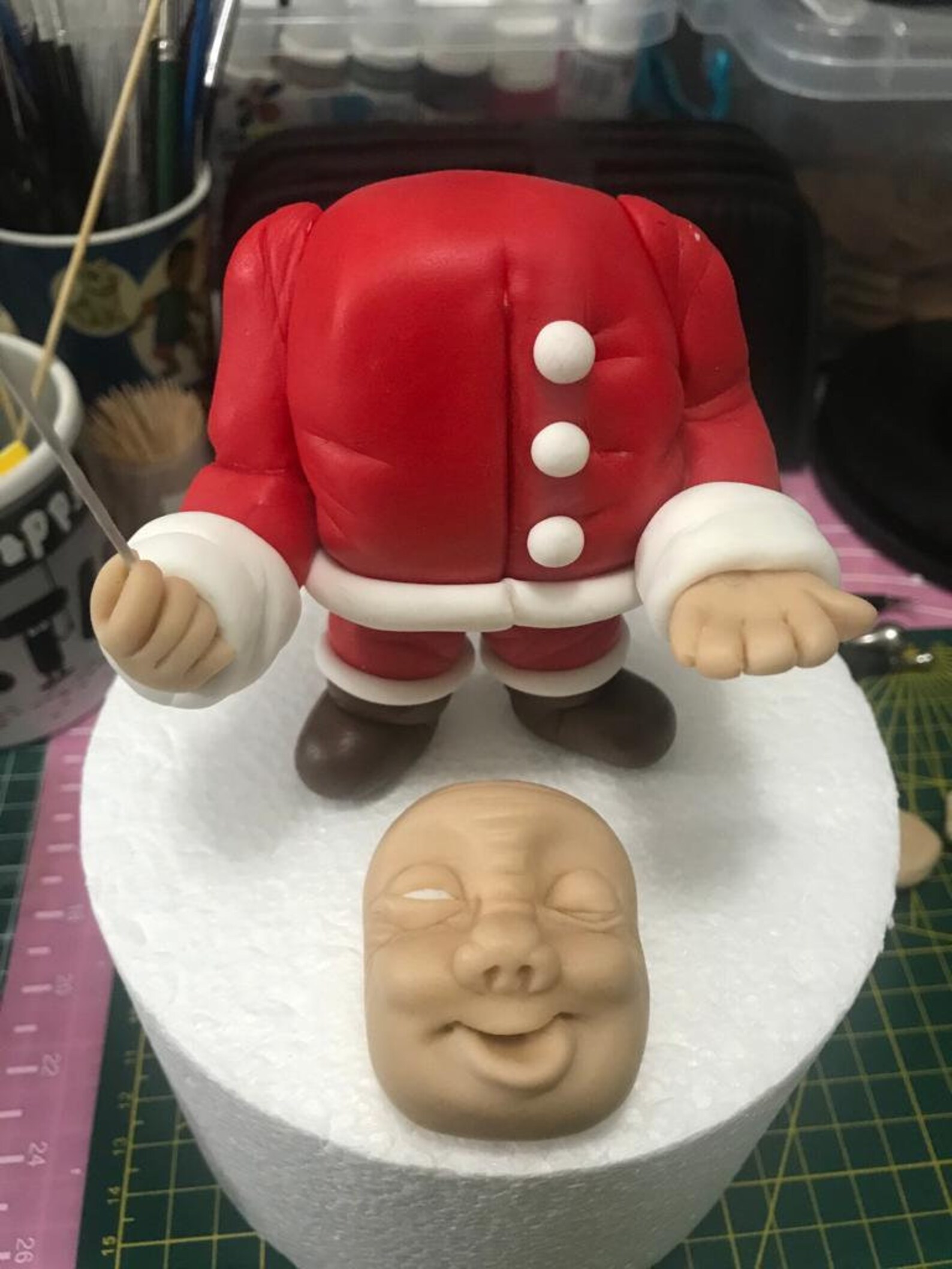 Santa Claus Topper/fondant Cake/gift,happy Birthday,/baby Shower ...