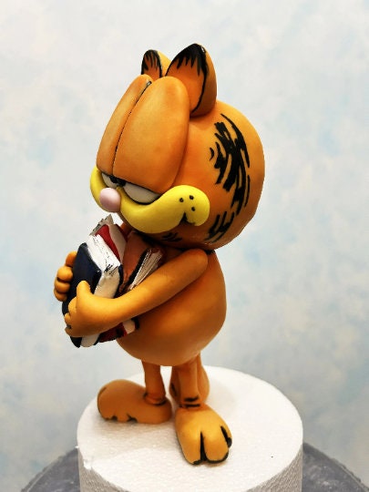 Topper Garfield Cake Fondant Cartoon Figure Animals Handmade Sugar ...