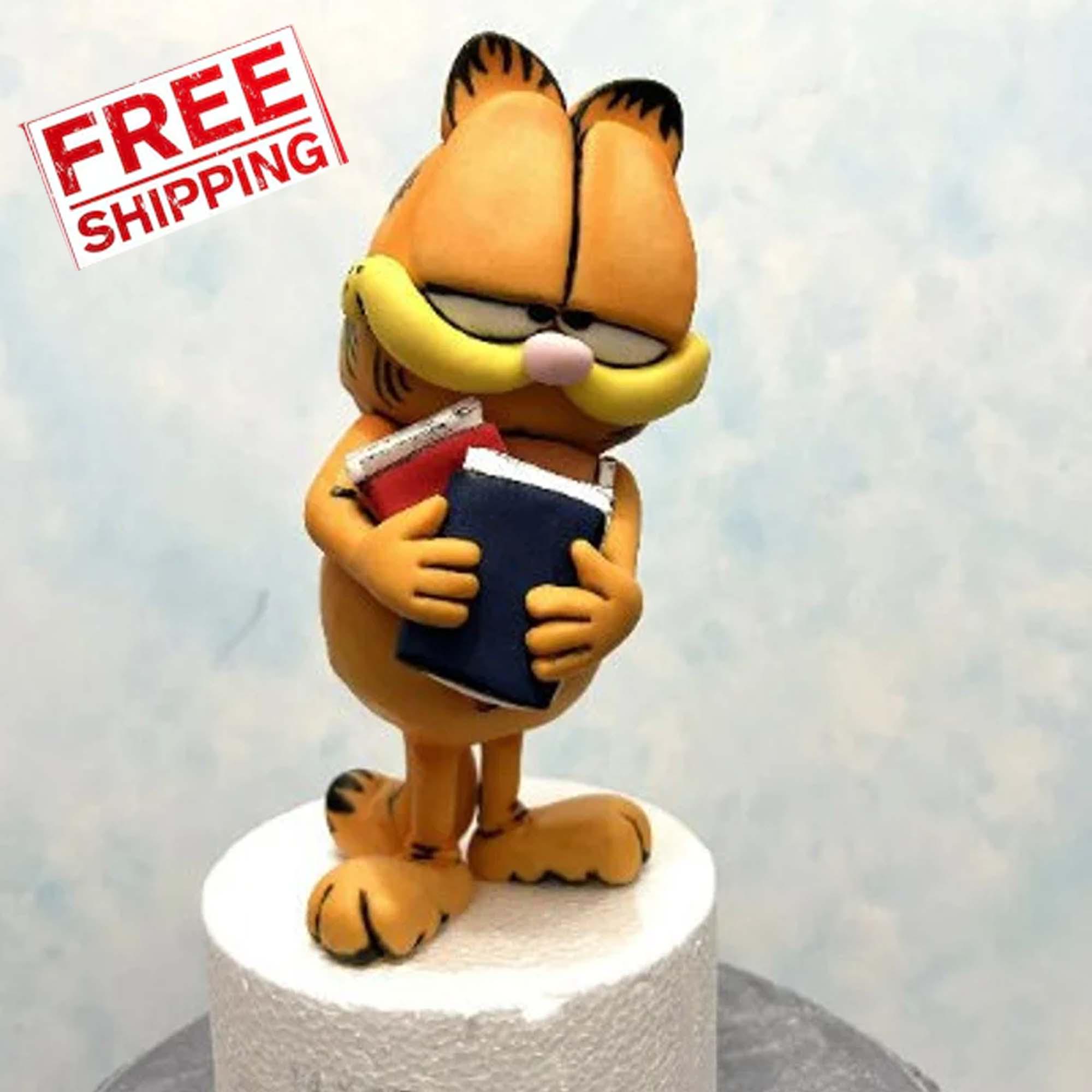 Topper Garfield Cake Fondant Cartoon Figure Animals Handmade Sugar ...