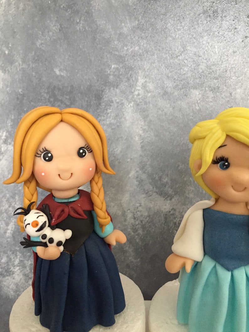 Anna & Elsa Frozen Fondant Cake Topper /gift,happy Birthday,/baby ...