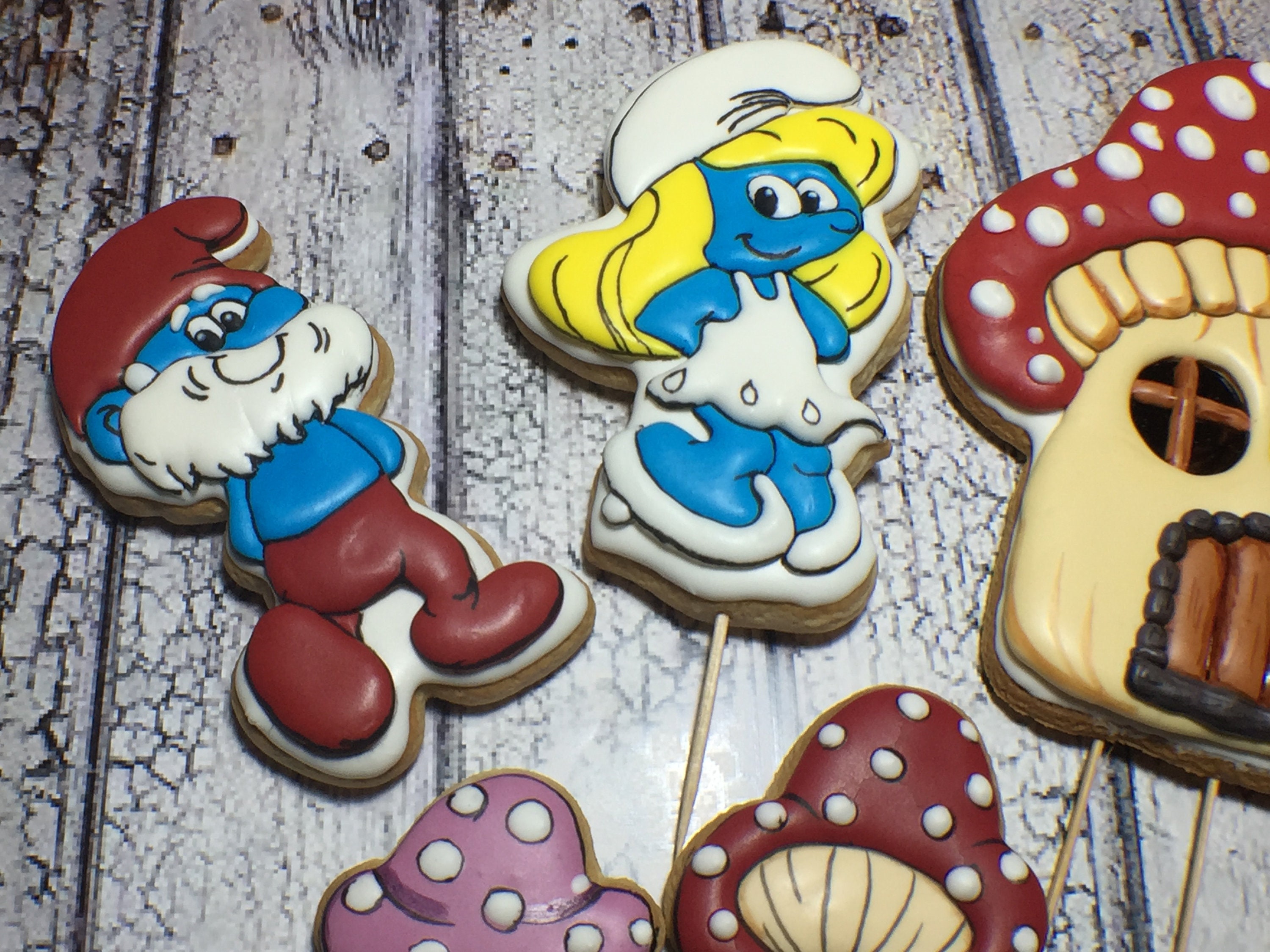 Smurfs Cookies MİX Set / Cookies/royal Icing/priyanik/ Topper ...