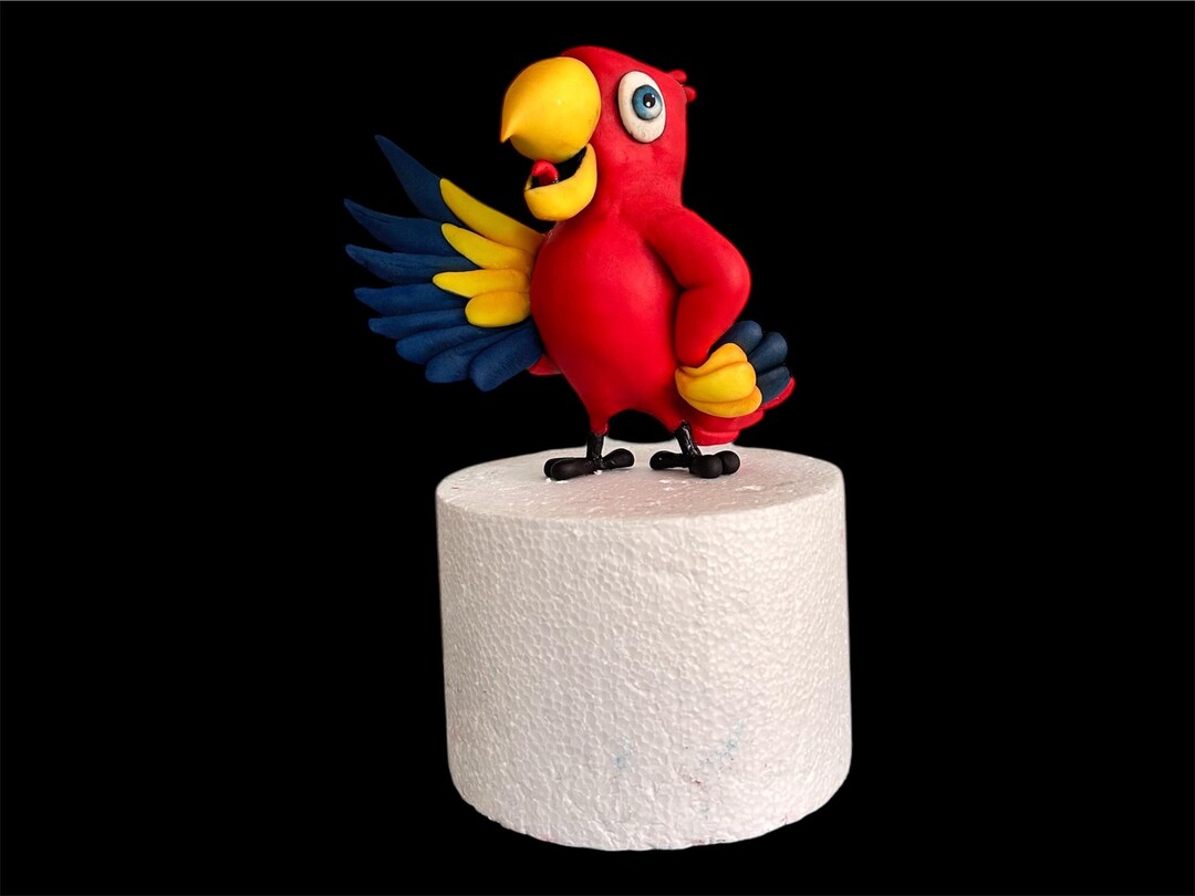 Handmade Fondant Safari Parrot Fondant Cake/cry Dwarfs ,/baby Shower ...