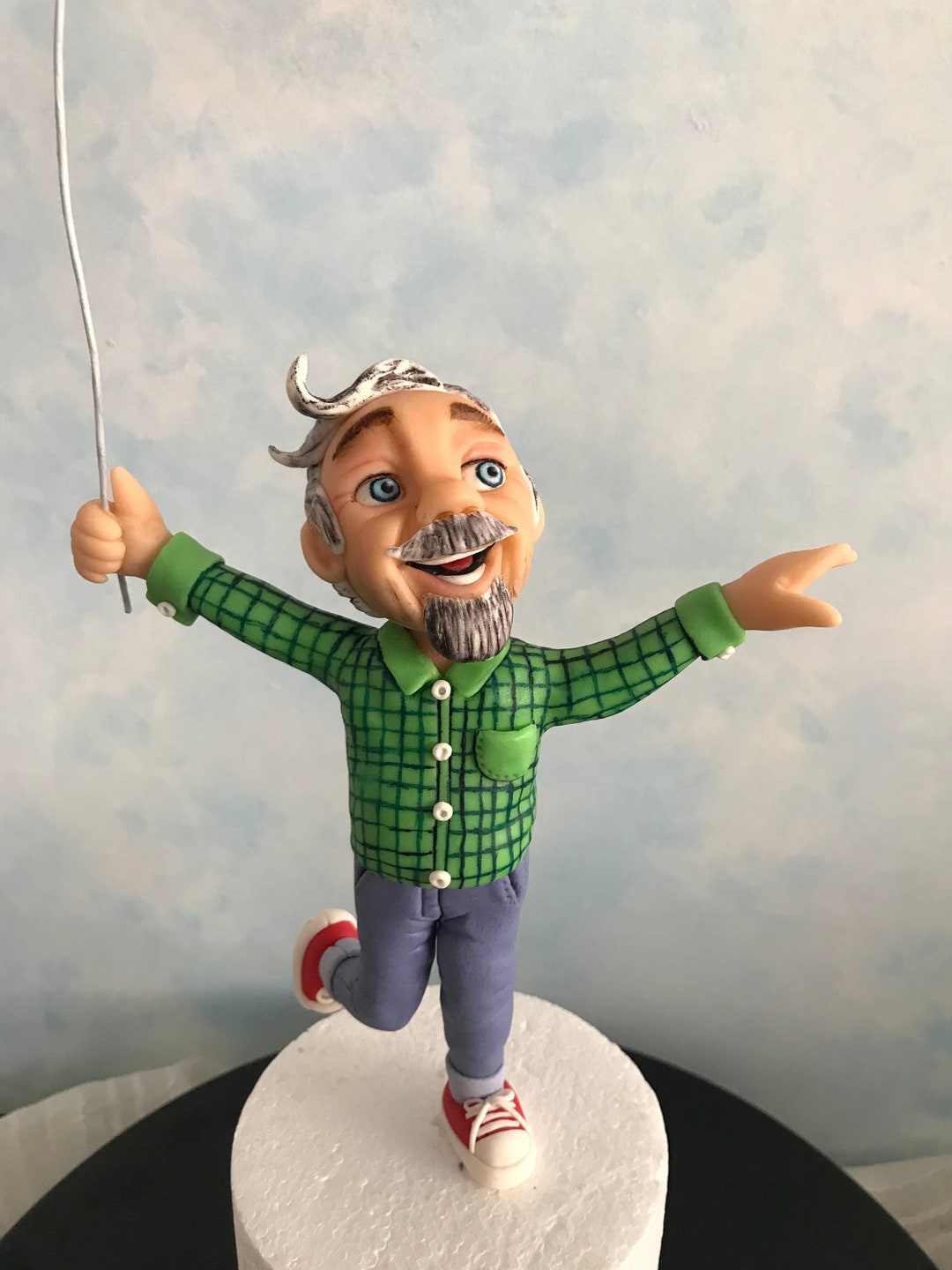 Happy Old Man/ Fondant Cake/gift,happy Birthday,/baby Shower /cartoons ...