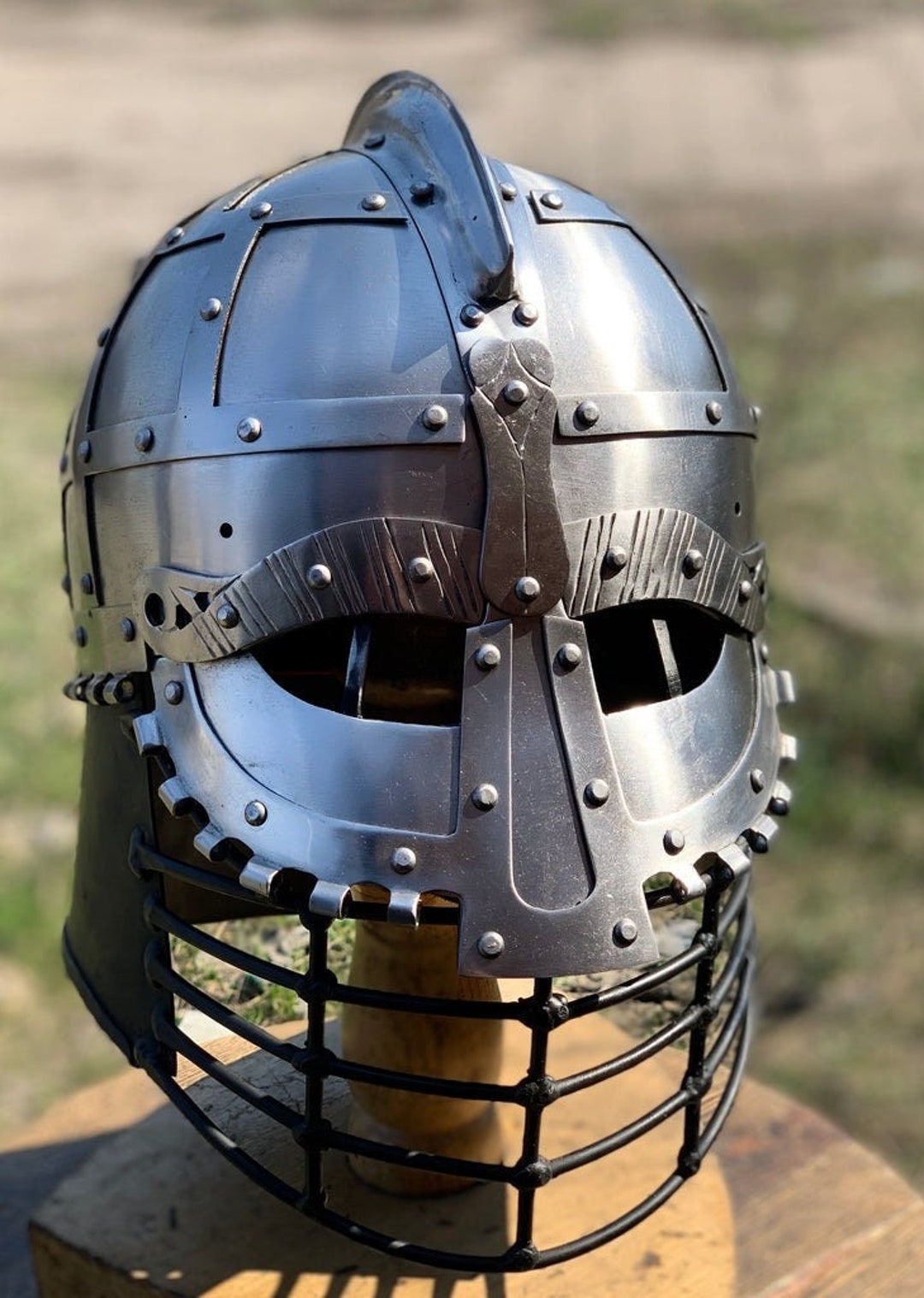 Viking Helmet Vendel SCA LARP Helmet 14 Gauge Steel Helmet - Etsy