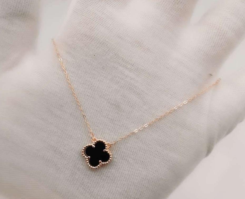 Collar de trébol de cuatro hojas trébol negro 925 plata 18k | Etsy Collar de trébol de cuatro hojas trébol negro 925 plata 18k | Etsy