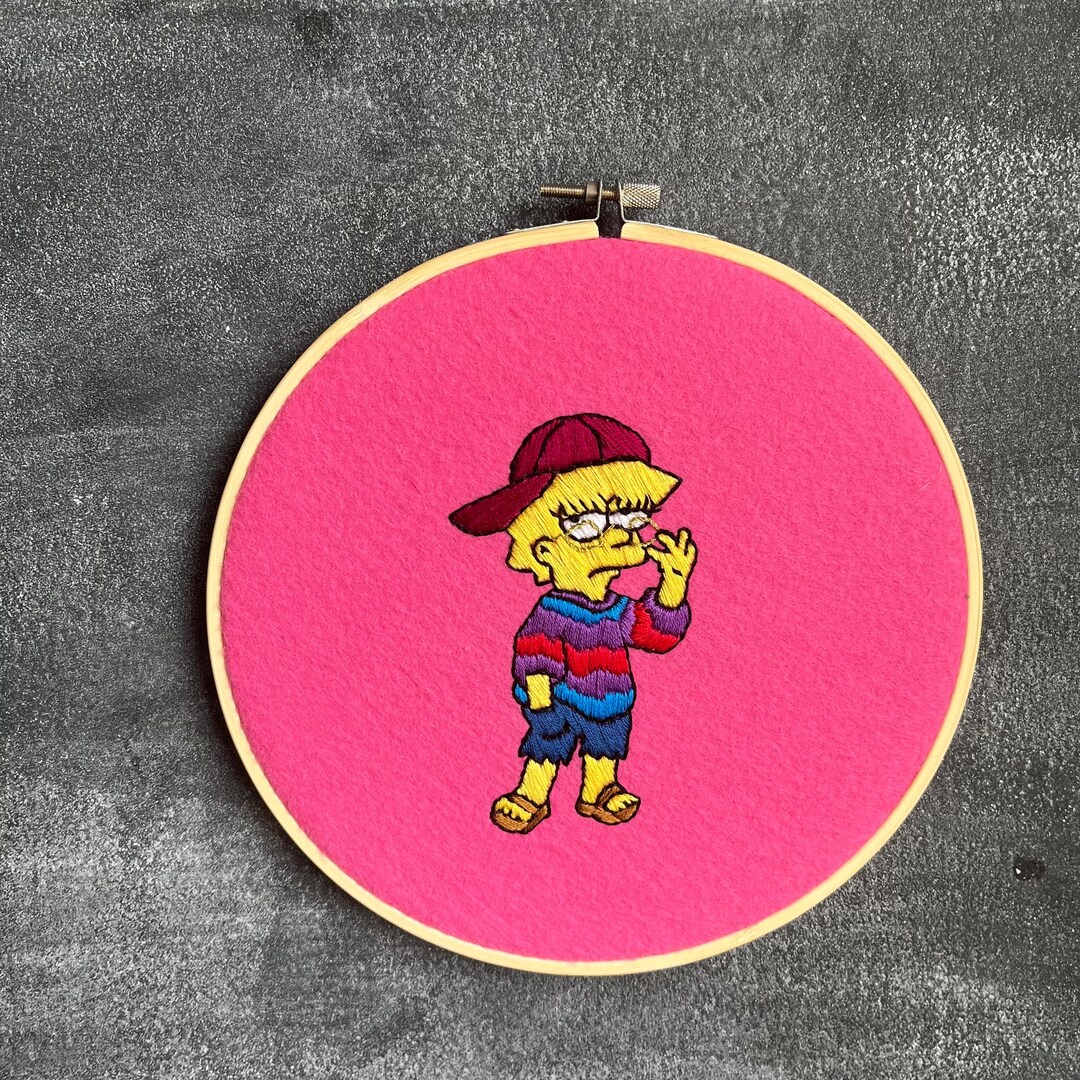 Cool Lisa Simpson Embroidery Hippie 90s READY TO SHIP - Etsy