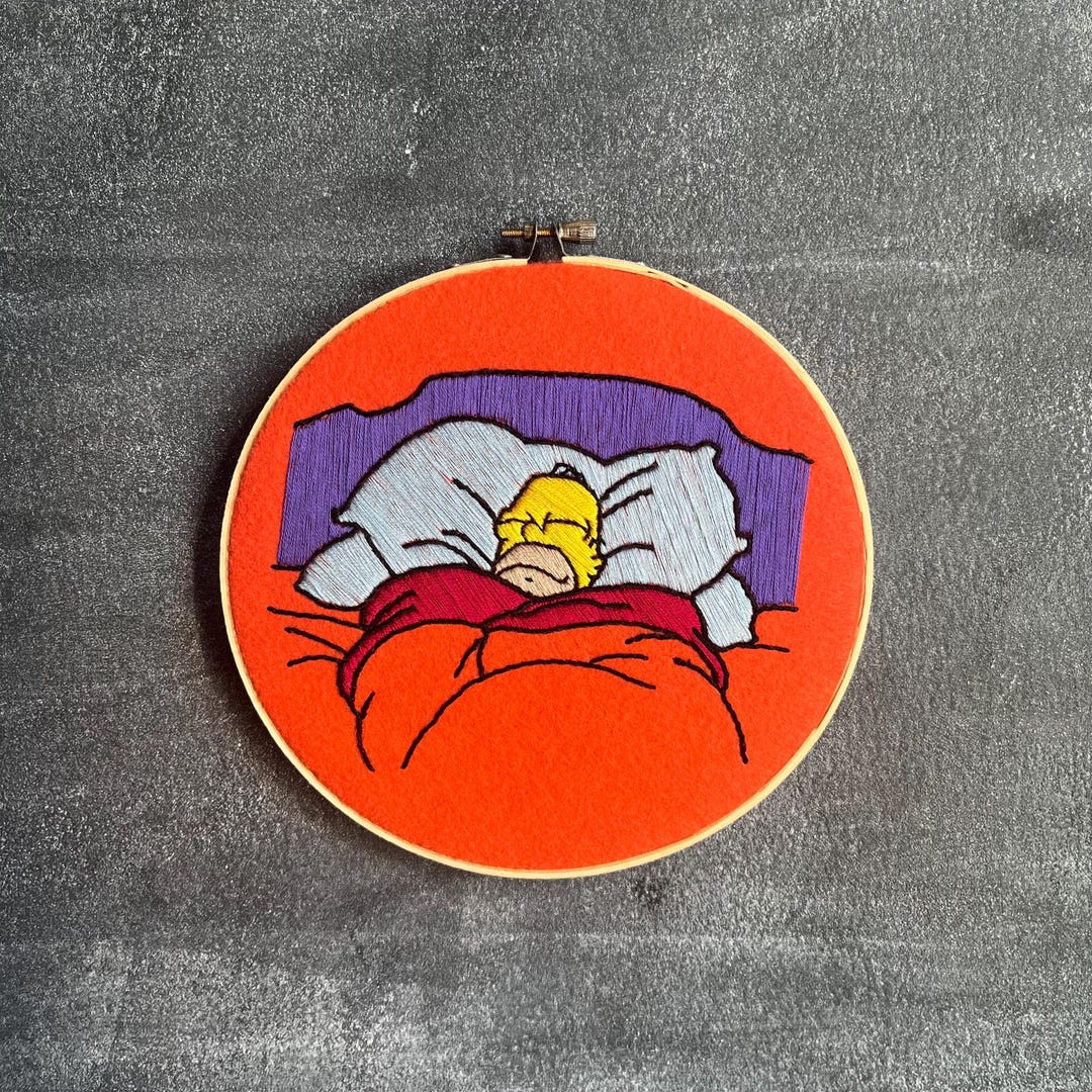 Homer Simpson Big Toasty Cinnamon Bun Embroidery Hoop Homer Simpsons ...