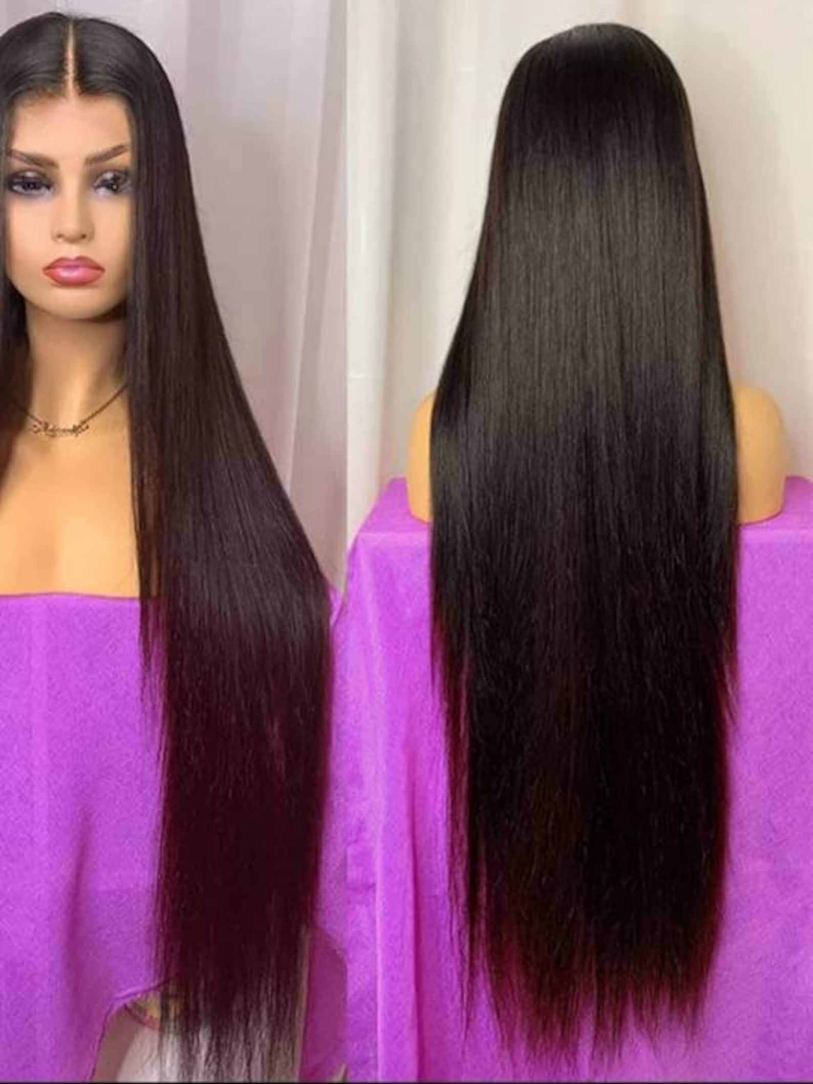 Bone Straight HD 100% Virgin Human Hair Wig 20inch 180 Density | Etsy