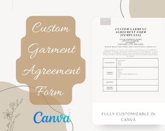 Garment Release Form Canva Contract| Professional Agreement| Editable ...