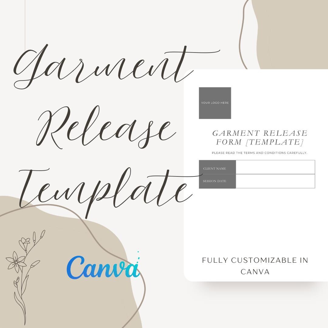 Garment Release Form Canva Contract| Professional Agreement| Editable ...
