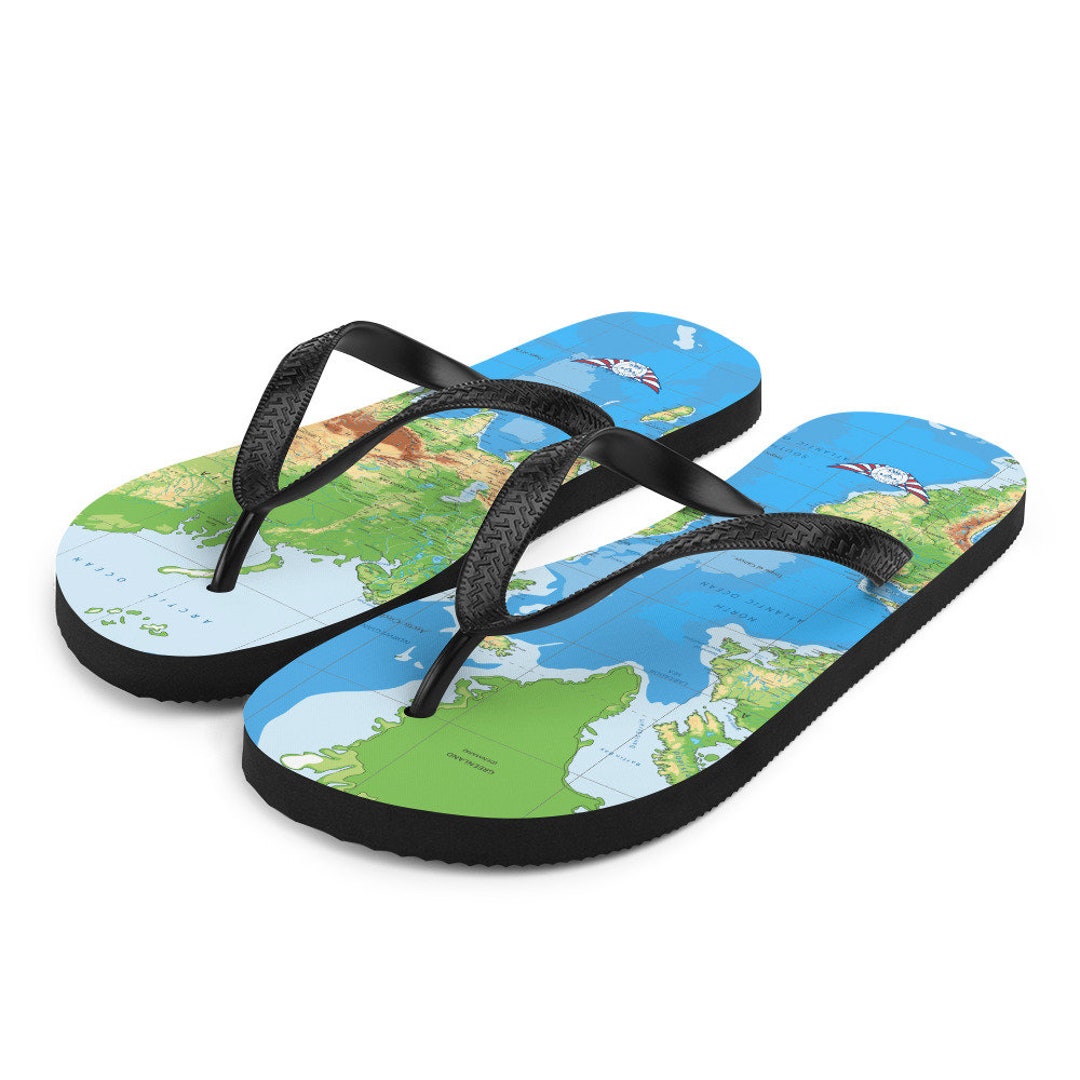 World Map Flip-flops - Etsy