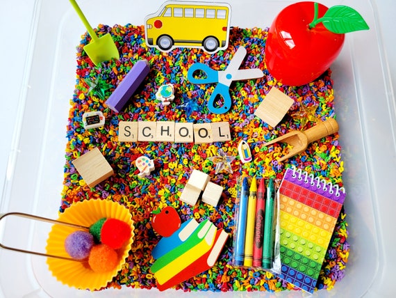 Back to School Sensory Bin School Sensory Kit Preschool - Etsy