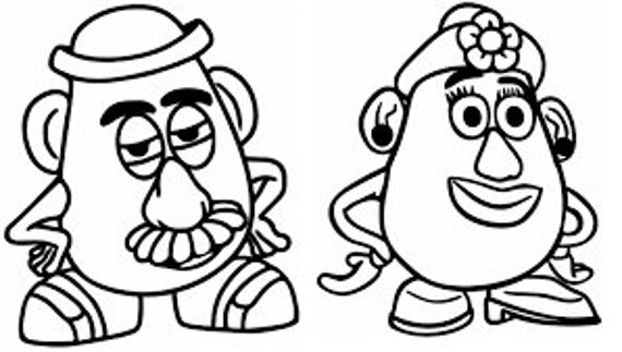 Mr And Mrs Potato Head Together Coloring Pages