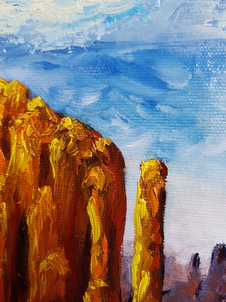 Monument Valley, Utah Landscape, Oil Painting, Original Wall Art, 8x8 ...