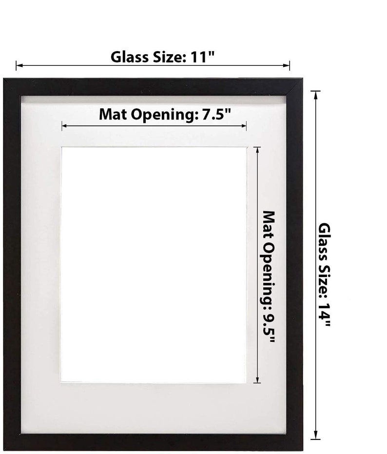 A PLUS MAX- 20x24; 16x20; 12x18; and 11x14 Black Wooden Picture Frames ...