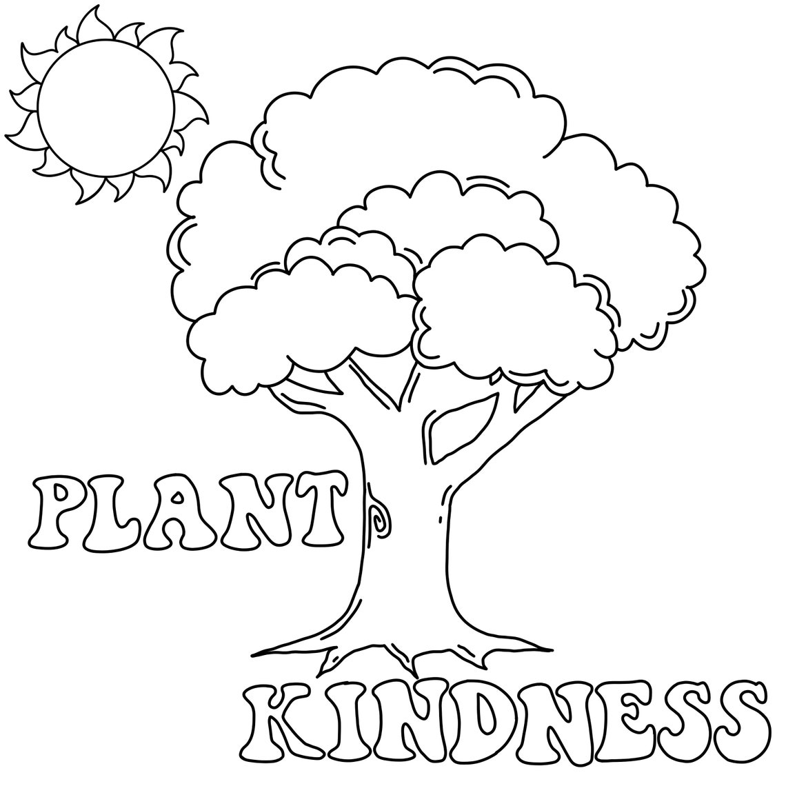 Plant Kindness Coloring Page - Etsy
