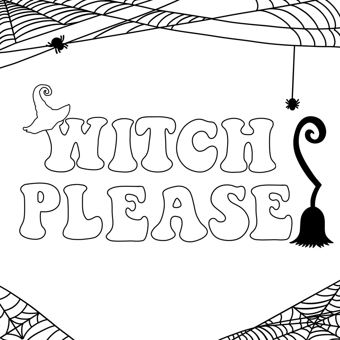 Witch Please Coloring Page - Etsy