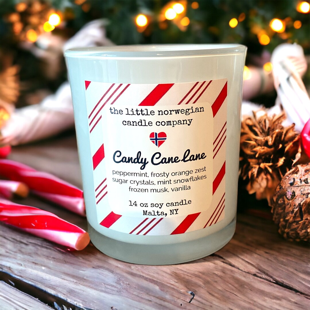 Peppermint Scented Candle, Candy Cane Scent, Holiday Candle, Holiday ...