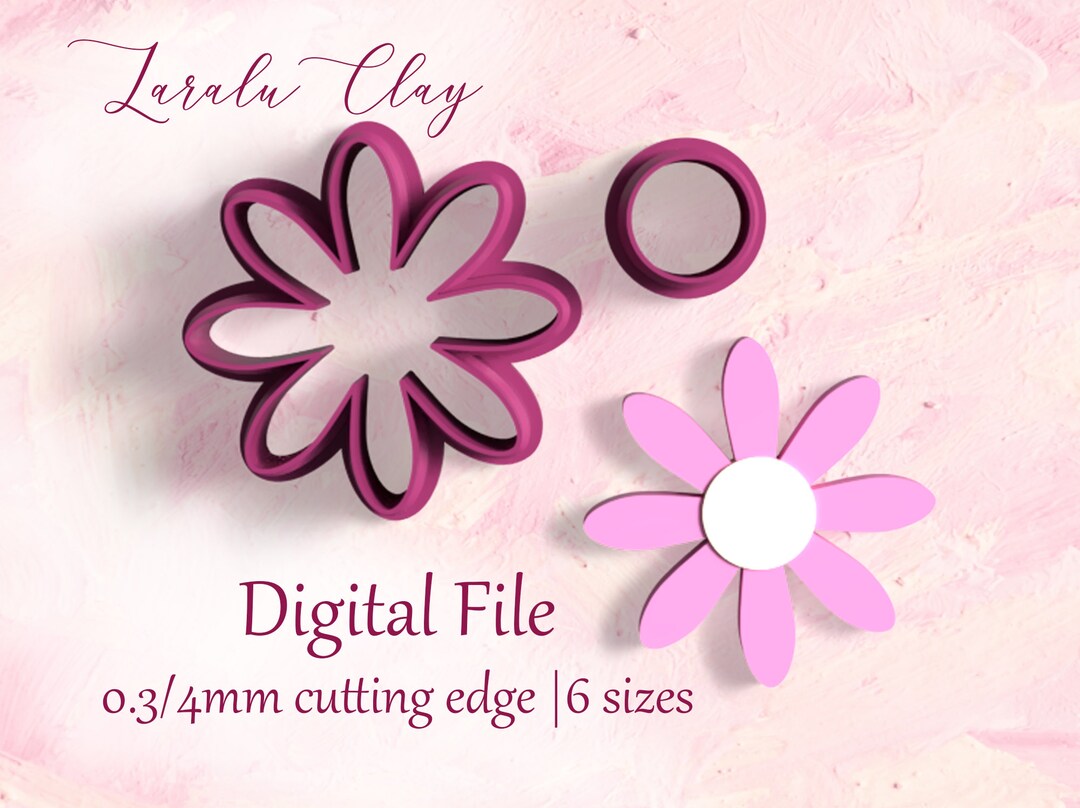 Daisy Pair Polymer Clay Cutter File | STL Digital File | 6 Sizes ...