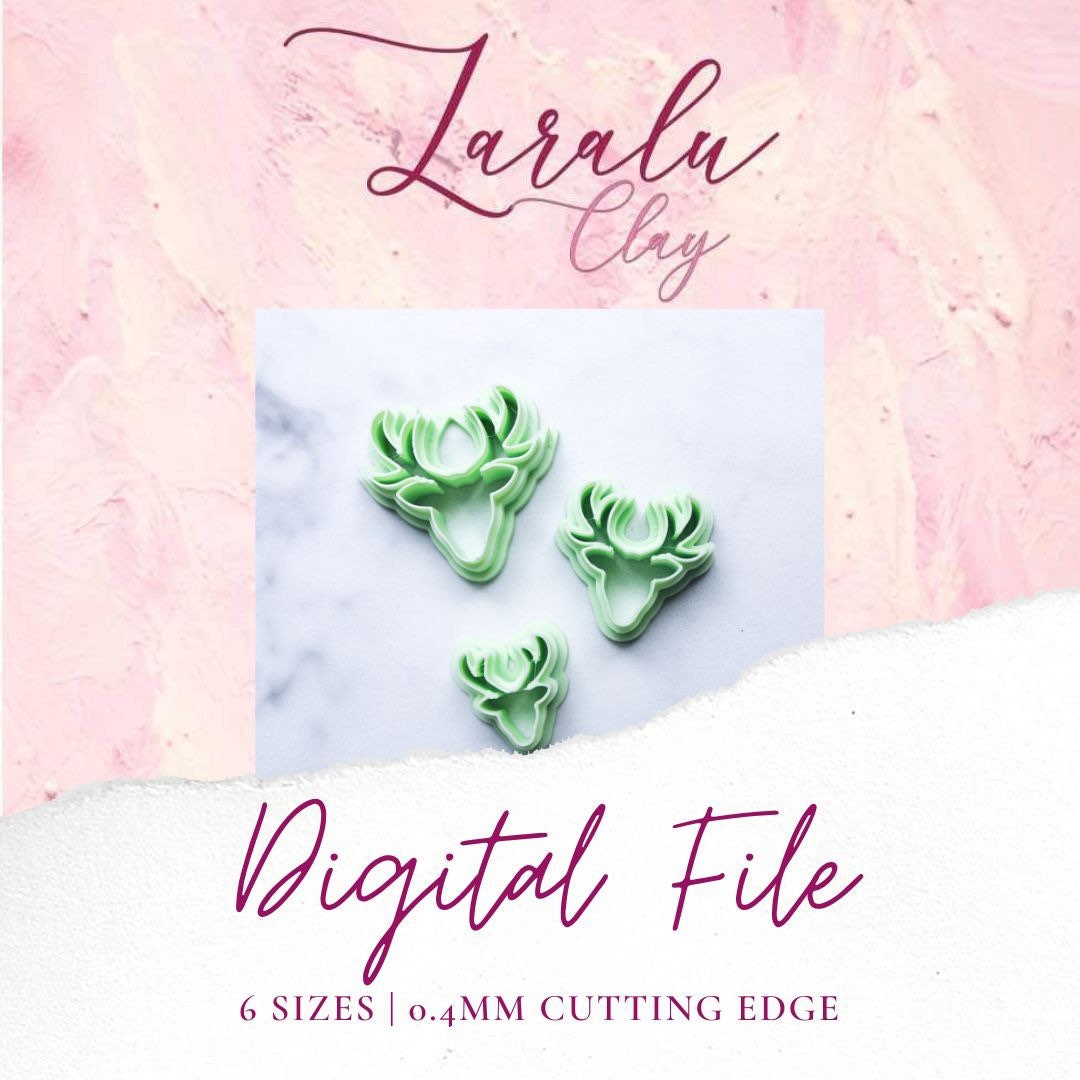 Stag Polymer Clay Cutter File | Digital STL File | 6 Sizes | Reindeer ...
