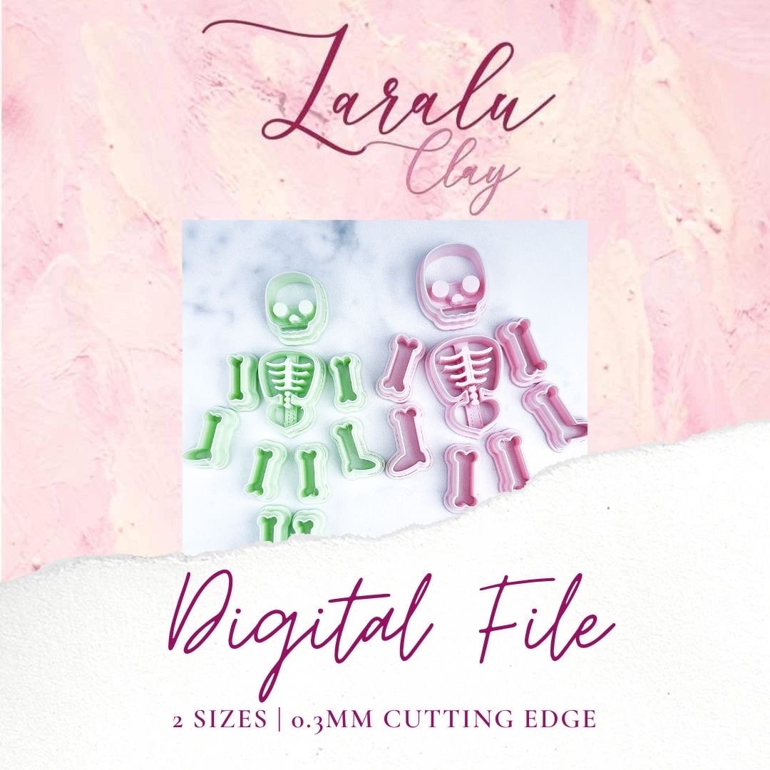 Skeleton Polymer Clay Cutter File | Digital STL File | 2 Sizes | Cookie ...