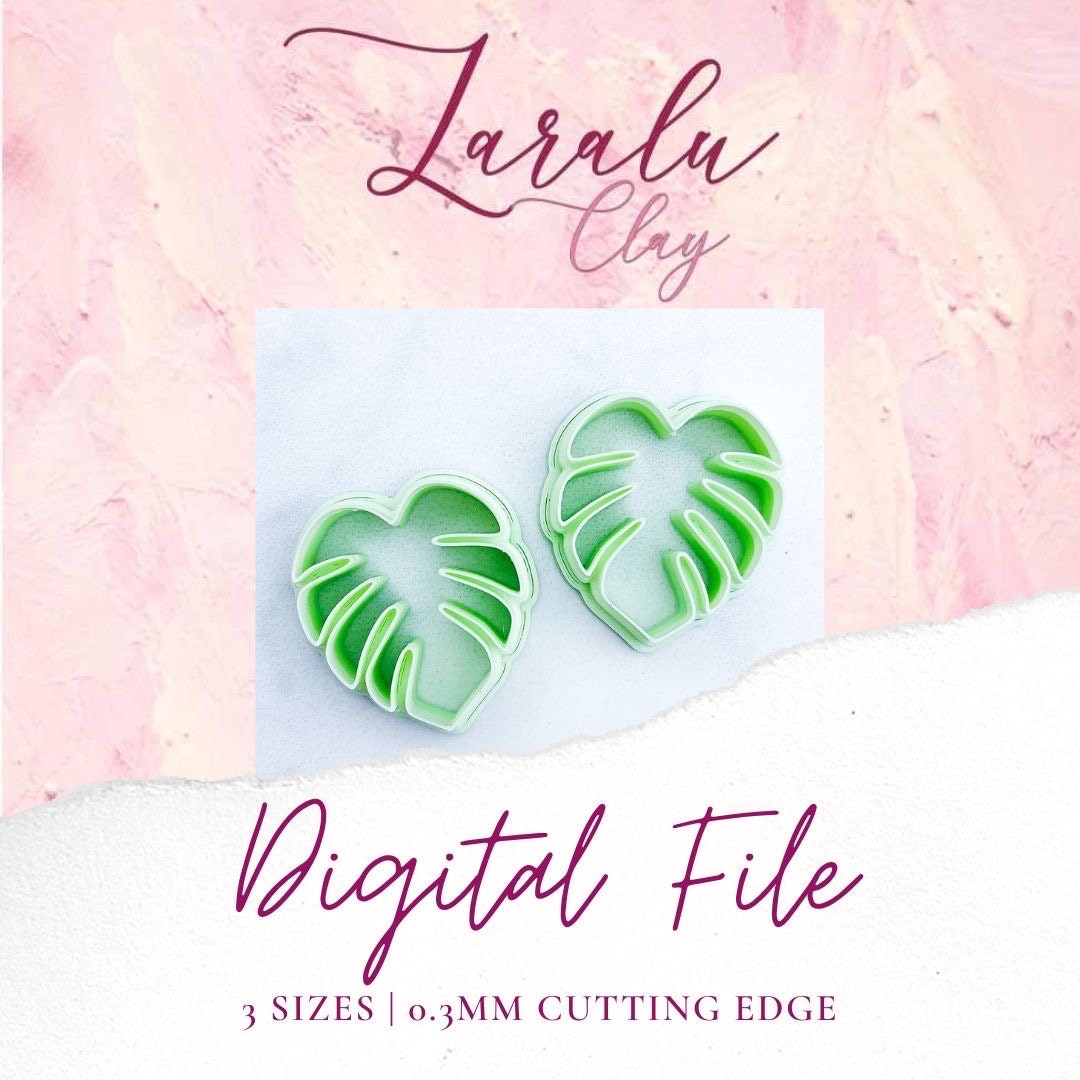 Monstera Leaf Polymer Clay Cutter File | Digital STL File | 3 Sizes ...