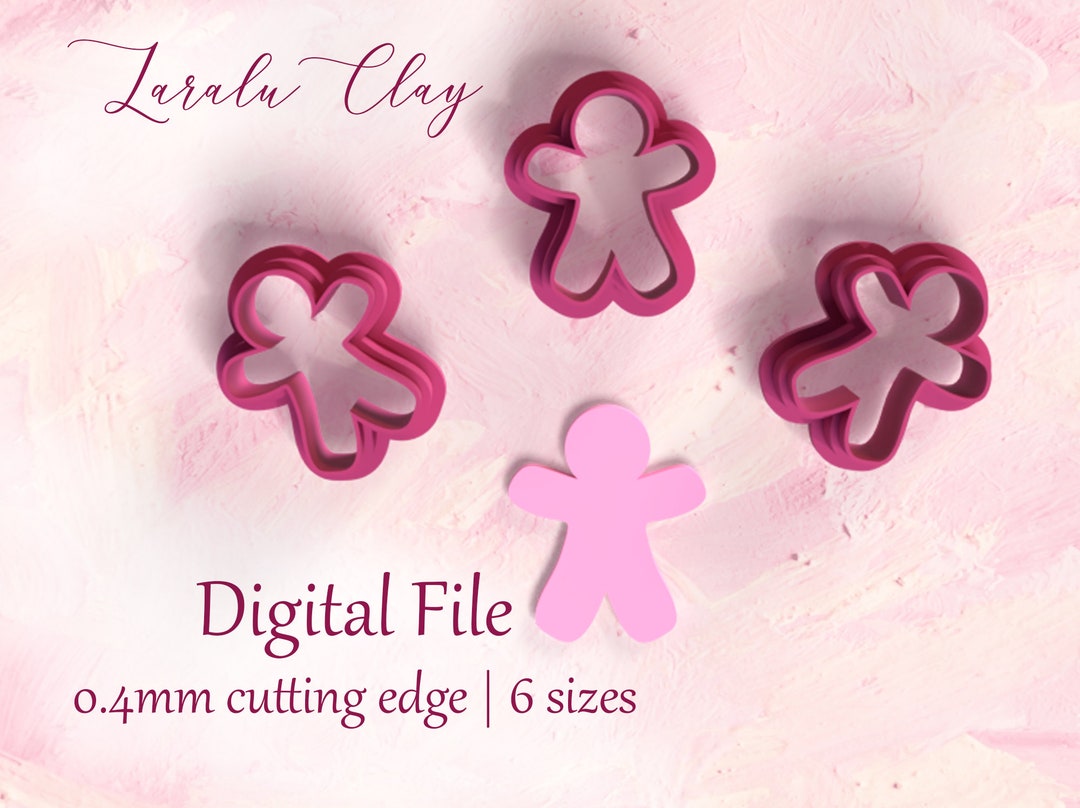 Gingerbread Man Polymer Clay Cutter File | Digital STL File | 6 Sizes ...