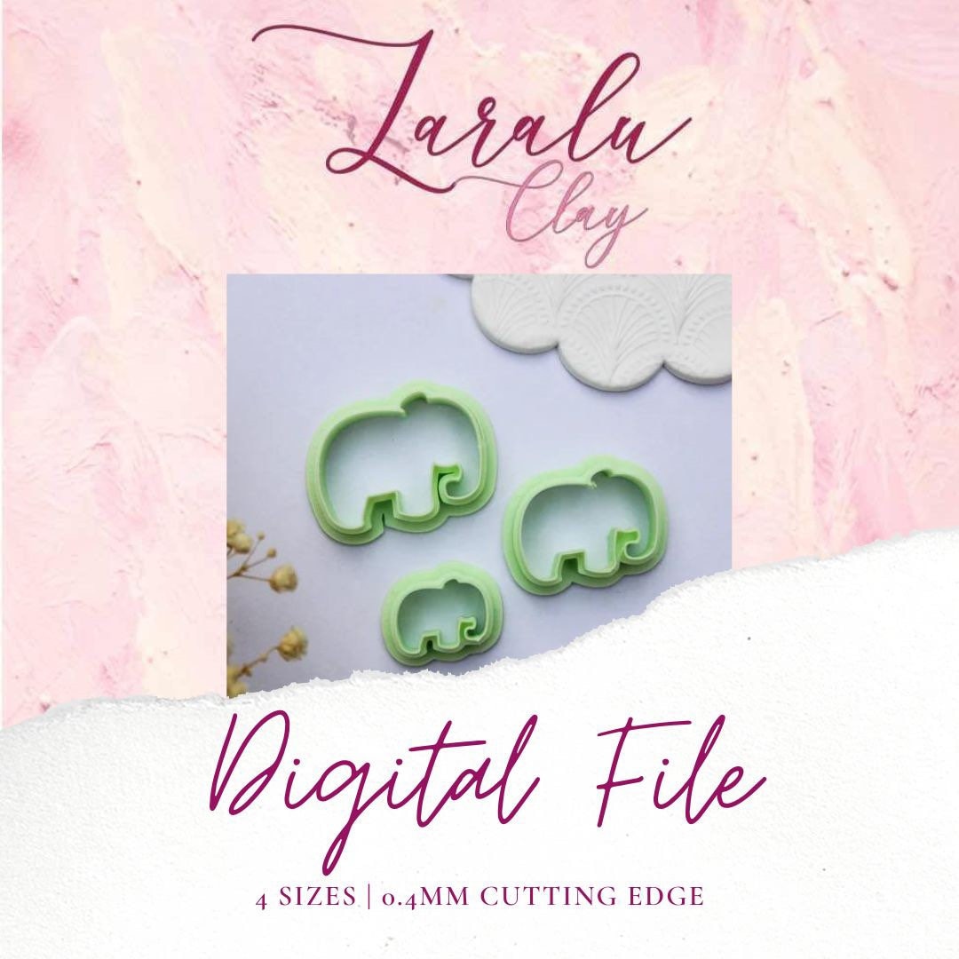 Elephant Polymer Clay Cutter File | STL Digital File | 4 Sizes | Cookie ...