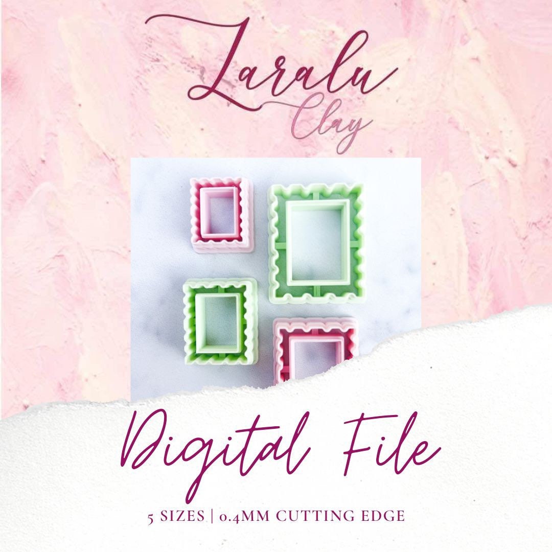 Rectangle Postage Stamp Polymer Clay Cutter File | STL Digital File | 5 ...