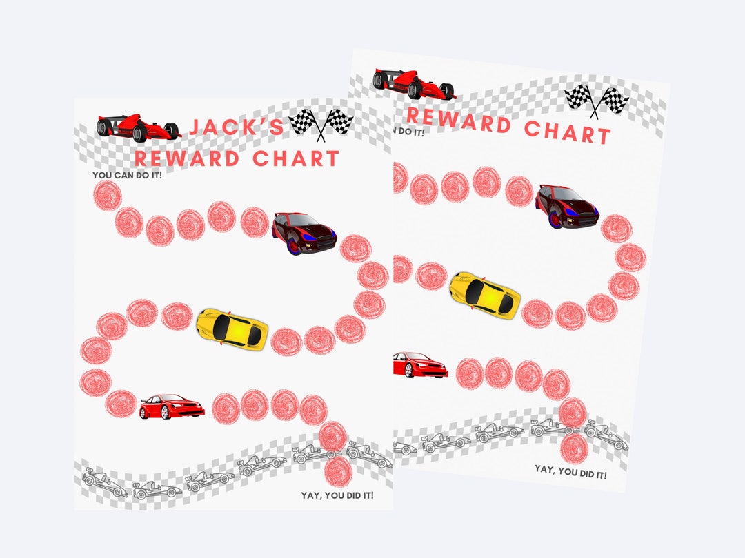 Reward Chart Race Car Sticker Reward Chart Printable Reward Chart ...