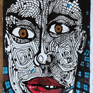 My Face as A Mind Map Original Painting on Archival Paper, 15 X 11 ...