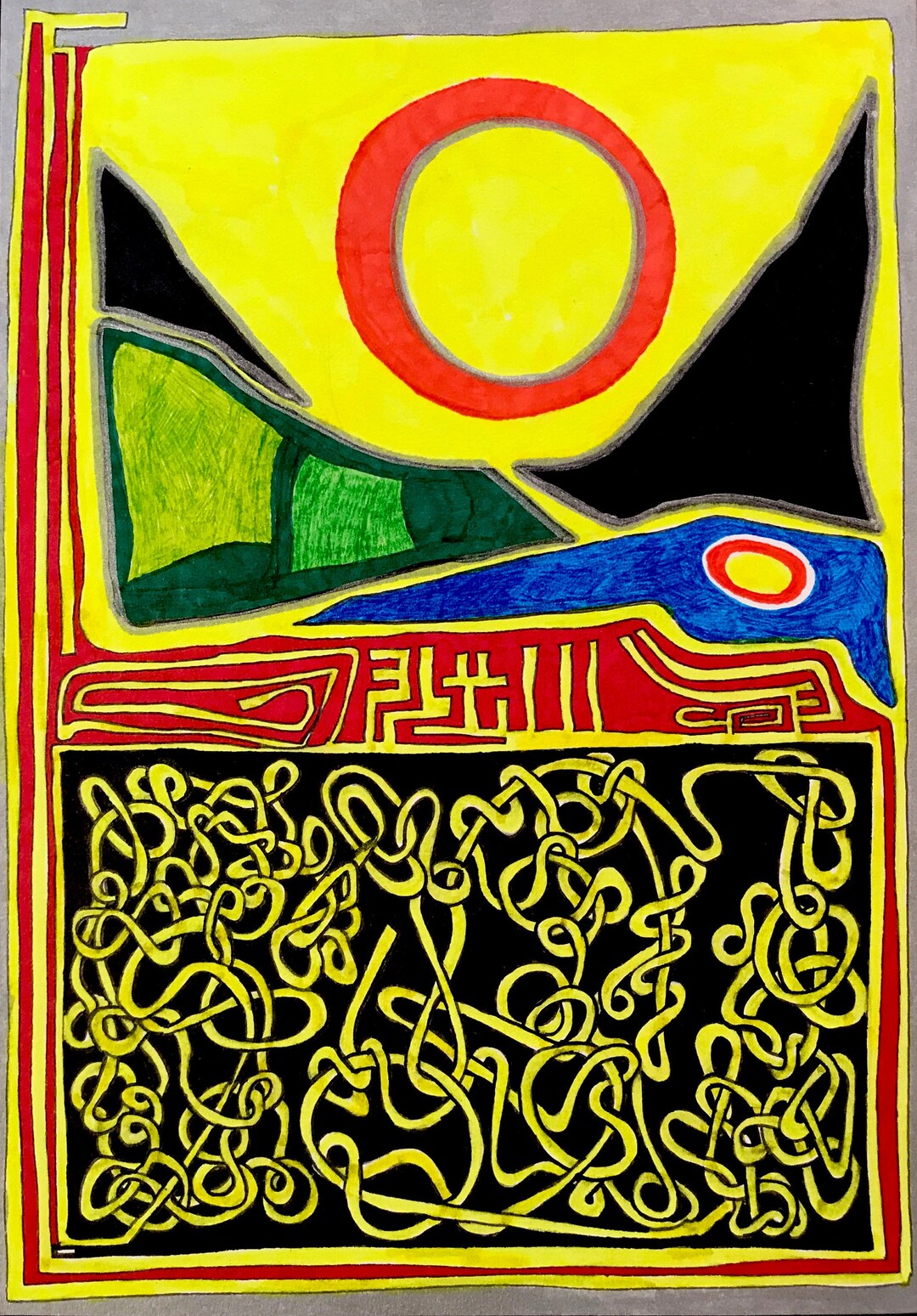 Yellow Mind Map Original Landscape Collectible Statement Art - Etsy