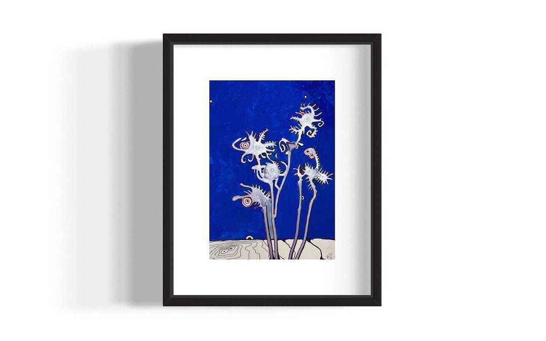Evil Eye Flowers Original Painting on Archival Paper, 10 X 7 Original ...