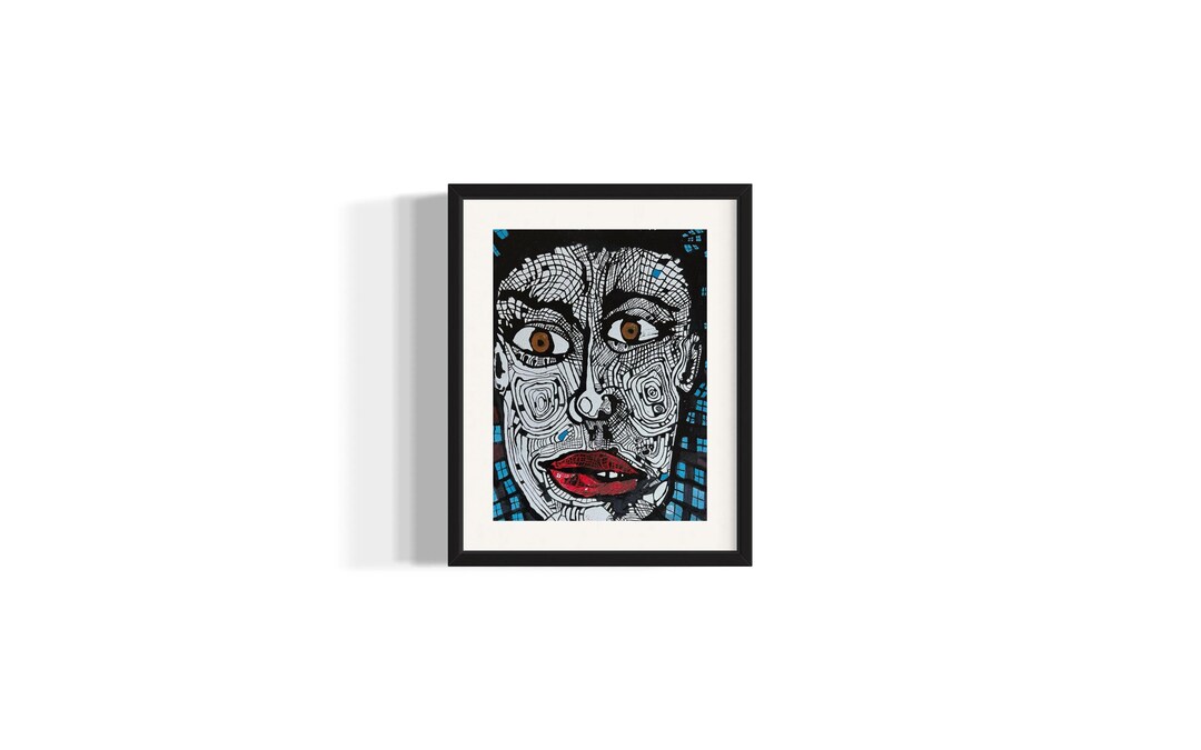 My Face as A Mind Map Original Painting on Archival Paper, 15 X 11 ...