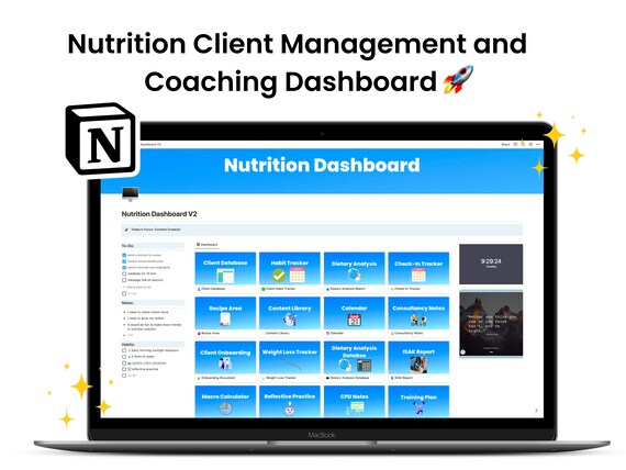 Nutrition Notion Template Done for You DFY Client - Etsy