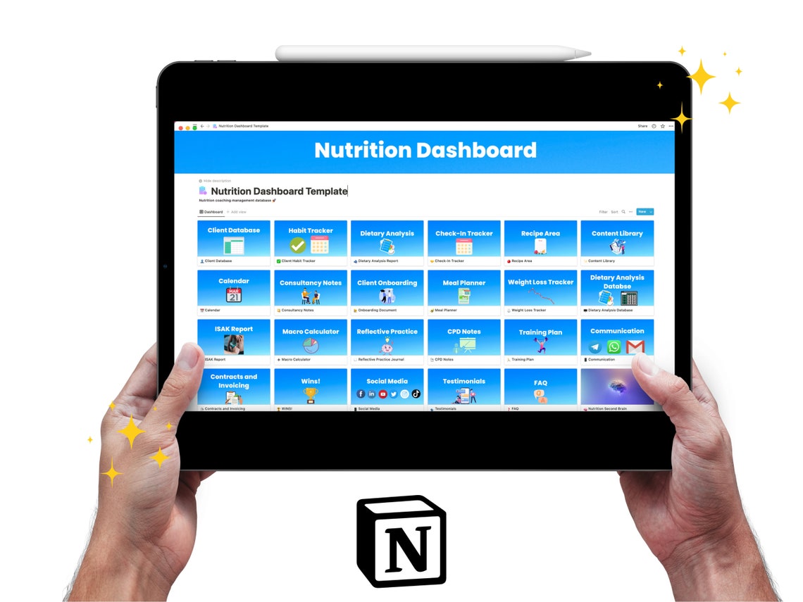 Nutrition Notion Template Done For You DFY Client Etsy Australia